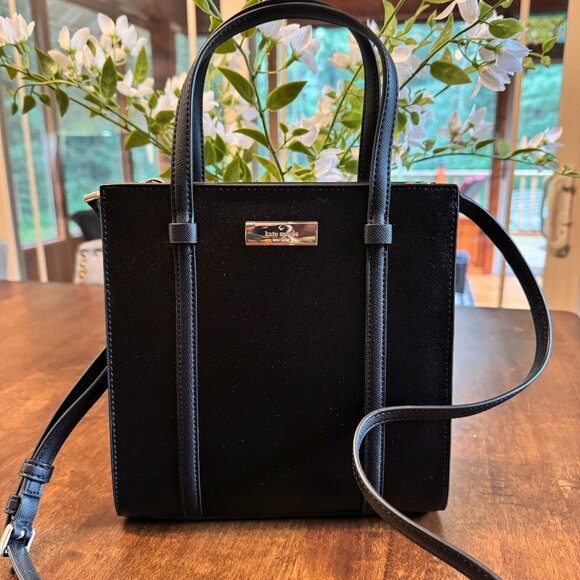 kate spade | Bags | Kate Spade Kenzie Small Tote Crossbody In Black ...